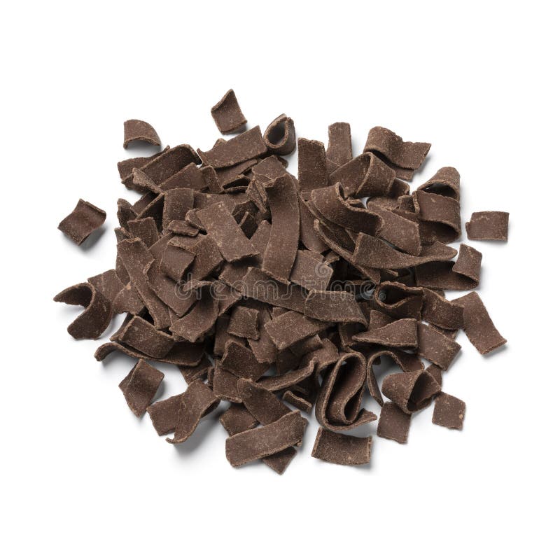 Heap of Pure Chocolate Flakes Isolated on White Backgeround Stock Image ...