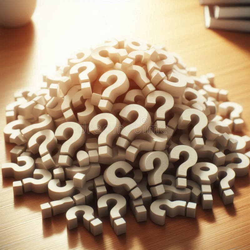 Heap of Question Marks on Table, Concept Representing Confusion ...