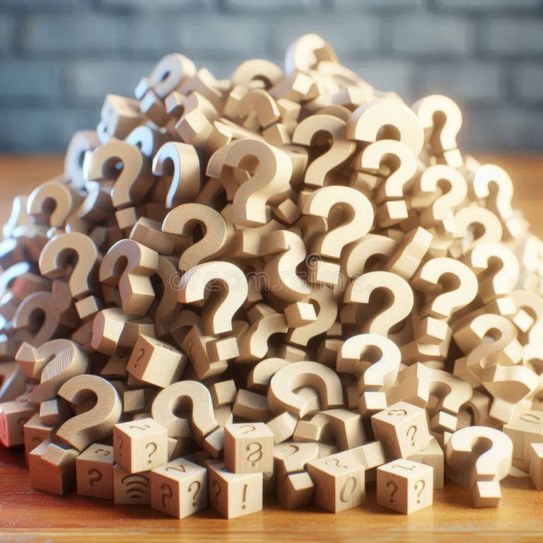 Heap of Question Marks on Table, Concept Representing Confusion ...