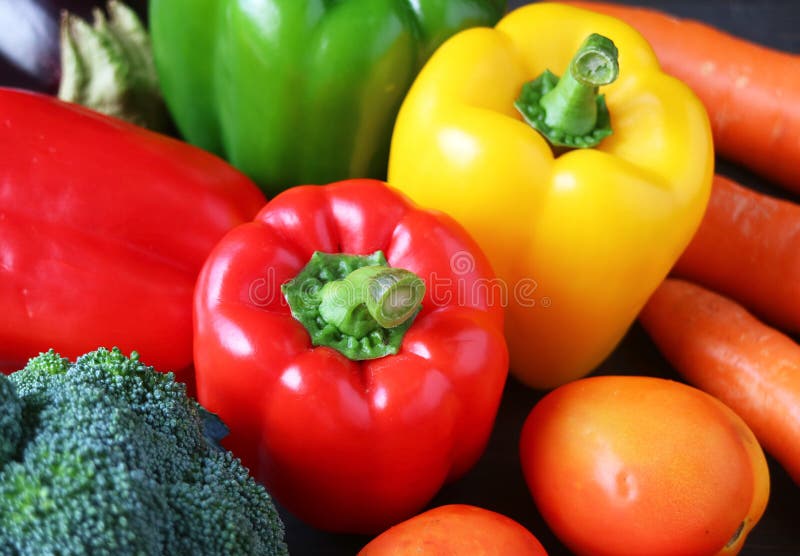 Rainbow Color Assorted Fresh Vegetables for the Concept of WELL BEING ...