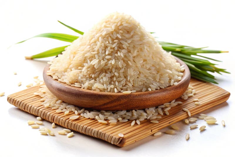 Heap of Raw Long Chinese Rice Grains Stock Illustration - Illustration ...