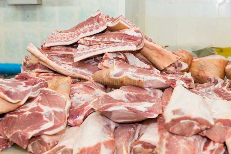 Heap of raw meat stock photo. Image of cutted, meat - 238439060