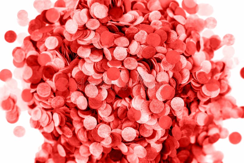 Heap of Red Confetti Isolated on White. Stock Image - Image of bright ...