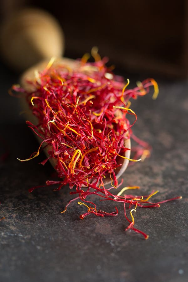 A Heap of Red Vibrant Saffron String Stock Photo - Image of close, soft ...