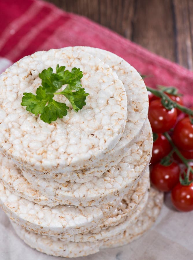 Stacked Rice Cakes on White Stock Photo - Image of nutrition, heap ...