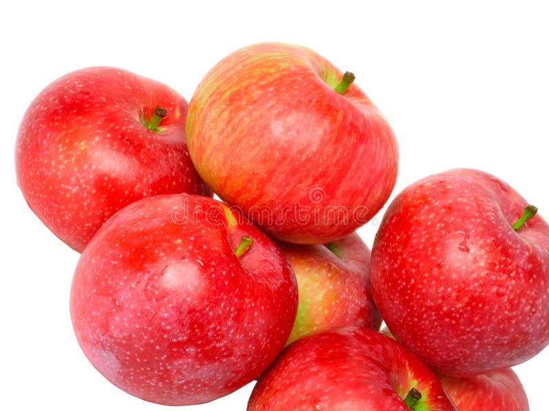 Heap of Ripe, Red Apples. Isolated. Stock Image - Image of diet ...