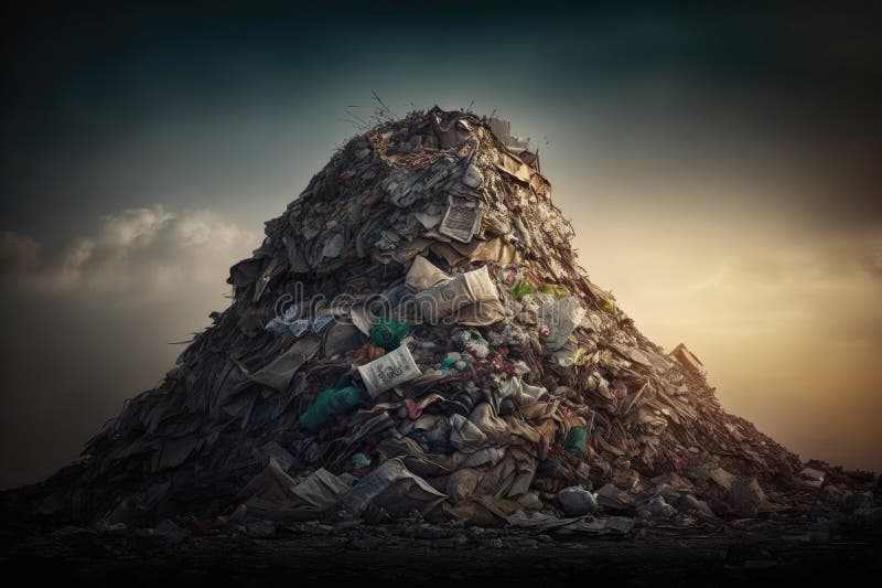 Heap of Rubbish in Form of Stack at Dump Site Overflowing Garbage Stock ...