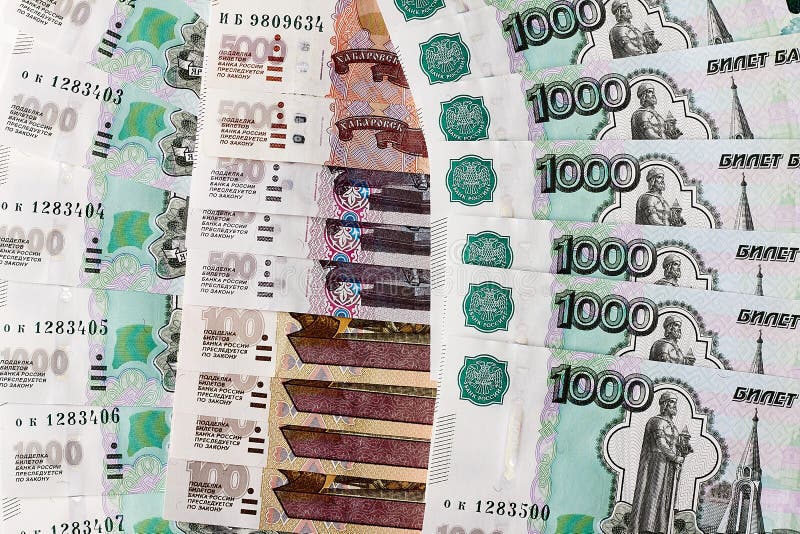 Stack of Russian Rubles on White Background. Stock Photo - Image of ...