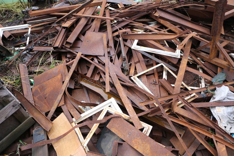 A Heap of Scrap from Various Steel and Metal Objects Stock Image ...
