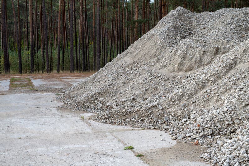 A Heap of Sand on a Concrete Square. Count of Material for Build Stock ...
