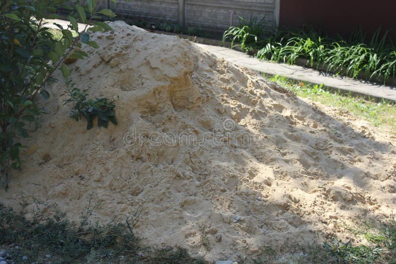 Heap of Sand for Construction Works Stock Image - Image of works, sand ...