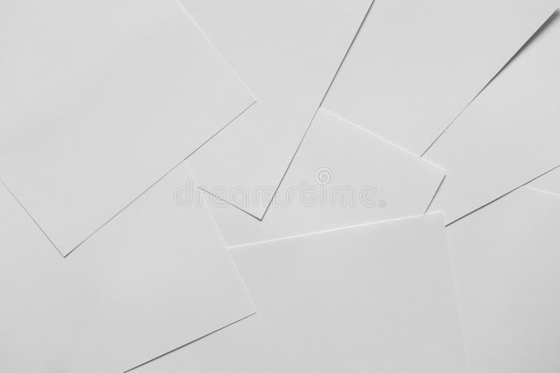 Heap of Scattered White Empty Clean Blank Paper Sheets. Top View ...
