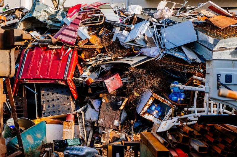 Heap of Scrap Metal for Recycling Stock Image - Image of center, heavy ...