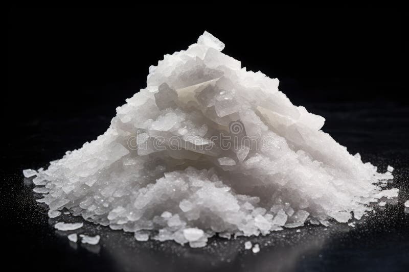 Heap of Sea Salt on Black Surface Stock Illustration - Illustration of ...