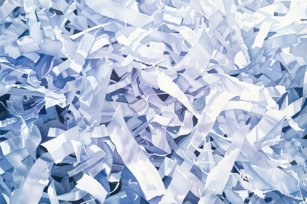 A Heap of Shredded Documents or Papers Sitting on a Table, Useful for ...