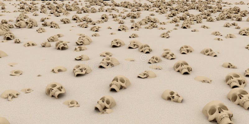 Pile Of Bones With Skeleton 2 Stock Illustration - Illustration of ...