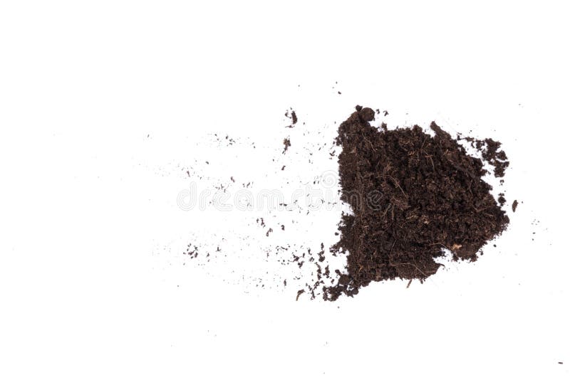 Patch of Soil or Mud Isolated on White Background Stock Image - Image ...