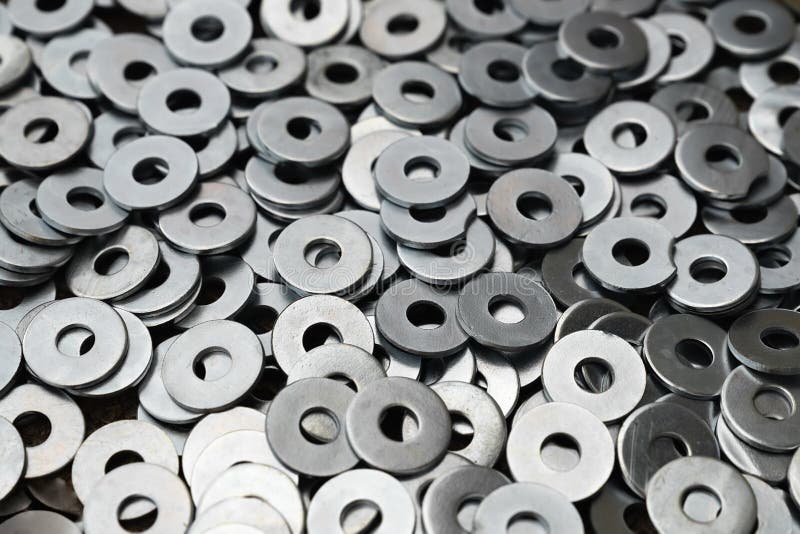 Heap of Stainless Shims. Background Stock Image - Image of iron ...