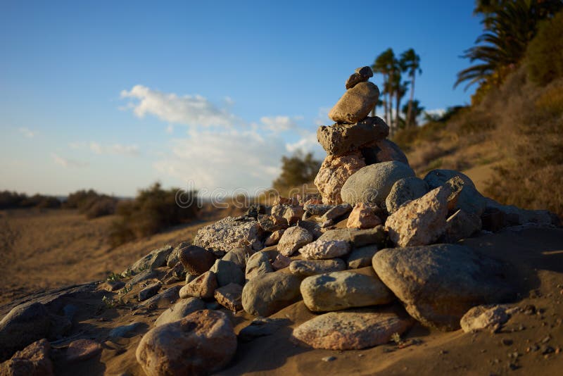Heap of stones in desert stock image. Image of contrast - 64685609