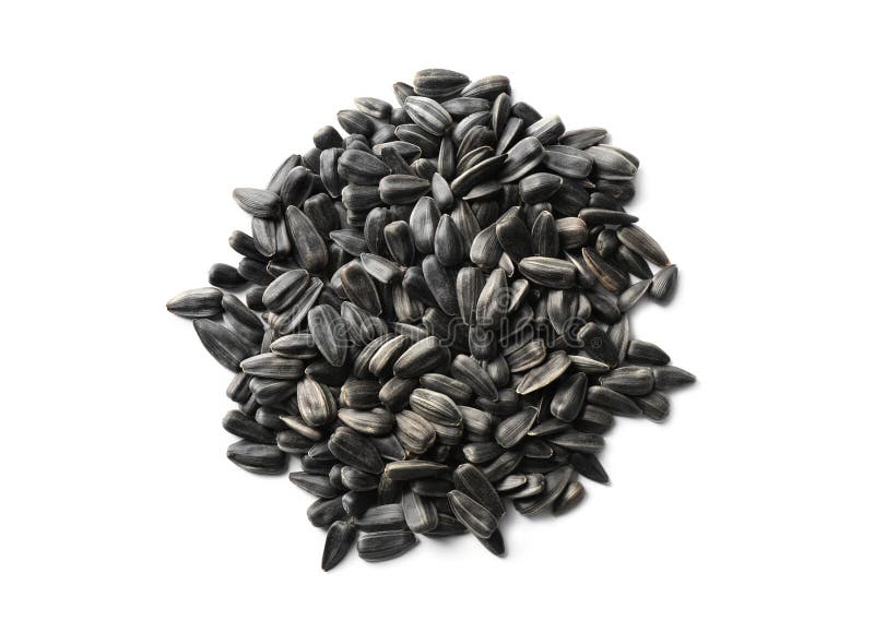 Heap of Sunflower Seeds Isolated on White, Top View Stock Photo - Image ...