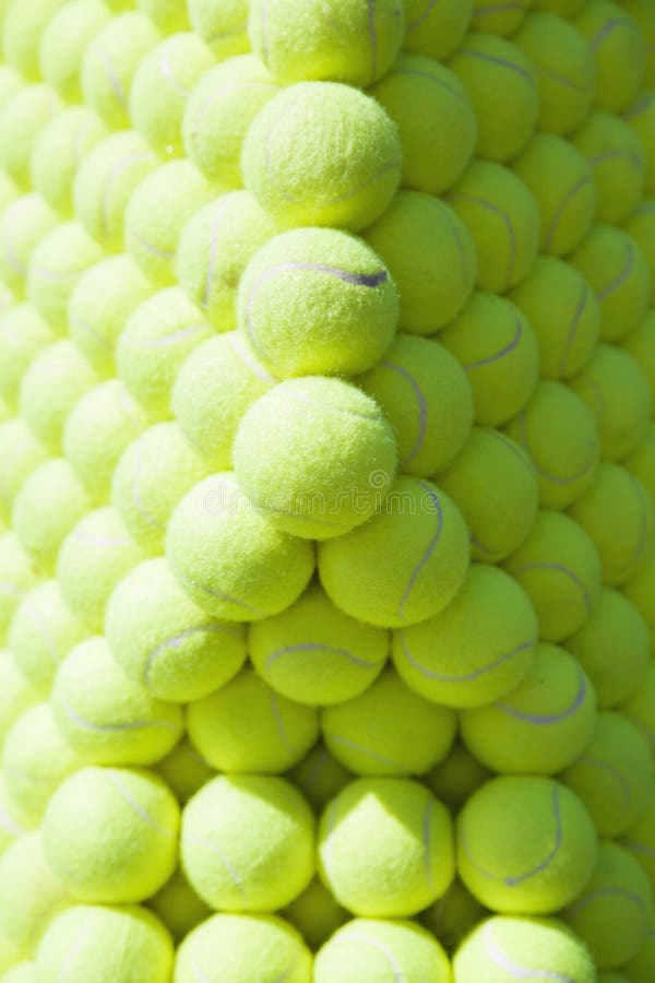 Heap of Tennis Balls Aligned - Background Texture, Pattern Stock Image ...