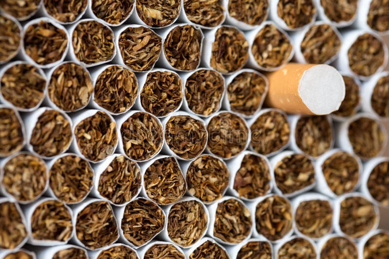 Heap of Tobacco Cigarettes Front View Close Up Stock Photo - Image of ...