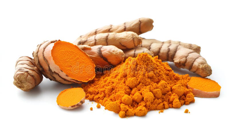 Heap of Turmeric Powder Isolated on White Stock Image - Image of powder ...