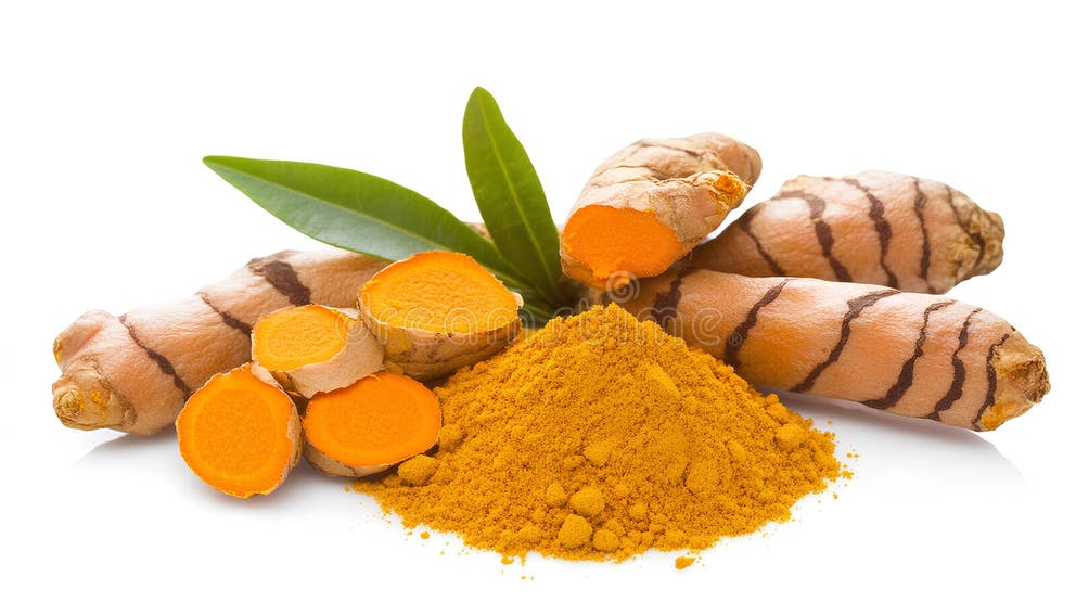 Heap of Turmeric Powder Isolated on White Stock Image - Image of ...
