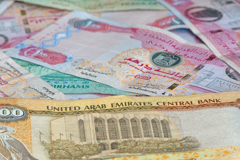 United Arab Emirates Dirhams Banknotes Stock Photo - Image of bill ...