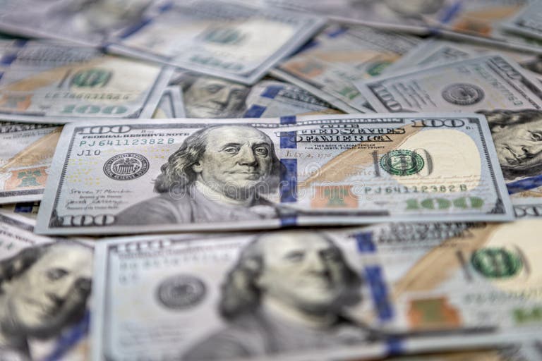 Heap of Usd Hundred Dollar Banknotes with Single Bill Highlighted Stock ...