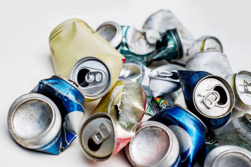 Heap of Used Cans. Waste Sorting and Waste Processing. Recyclable ...