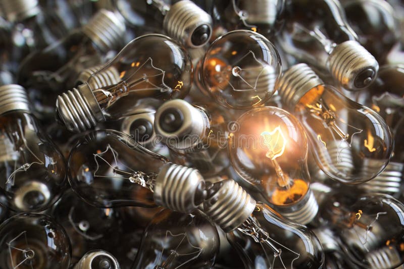 Heap of Used Old Fashioned Light Bulbs Stock Illustration ...