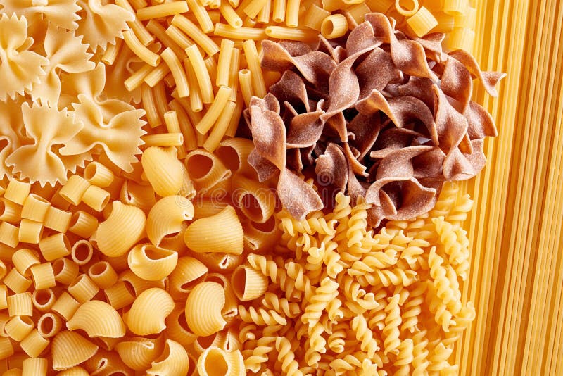 Heap of Various Raw Pasta or Macaron Stock Photo - Image of grain ...