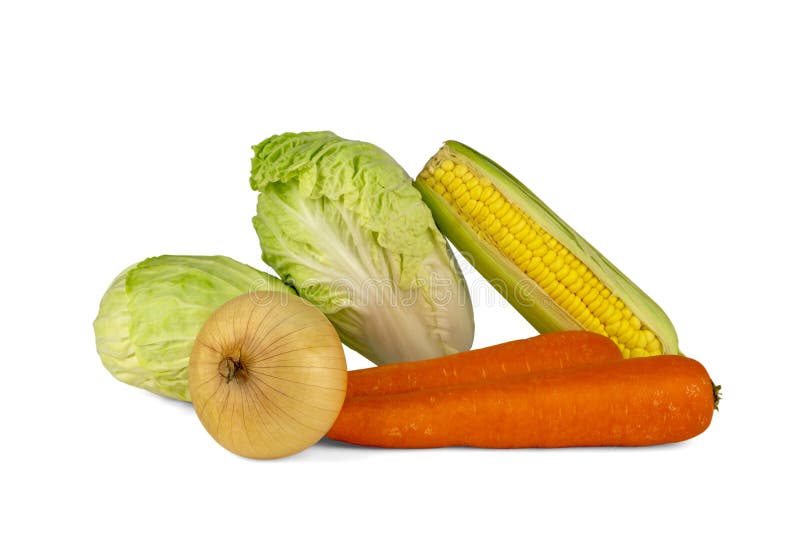A Heap of Vegetable Isolated on White and Clipping Path Stock Image ...