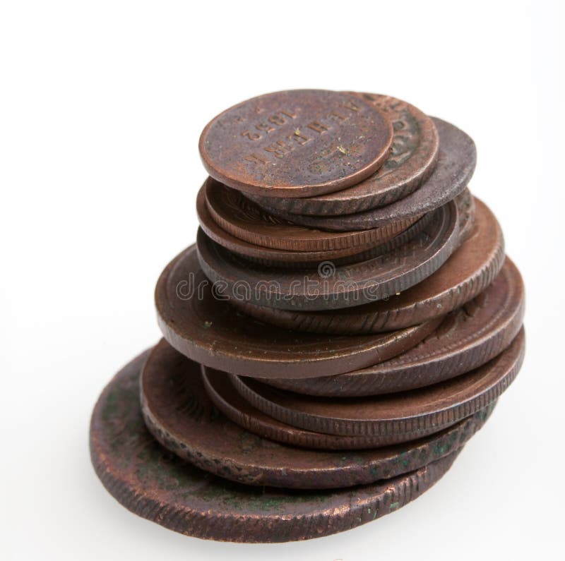 Heap of Very Old Copper Coins Stock Photo - Image of fortune, macro ...