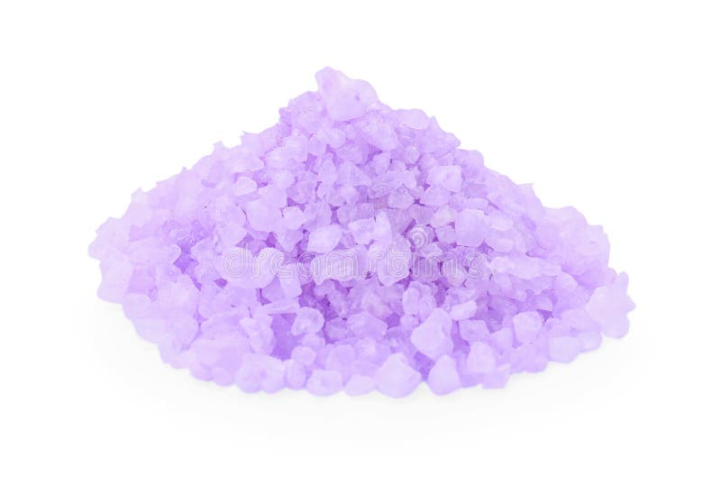 Heap of Violet Sea Salt Isolated on White Stock Photo - Image of ...