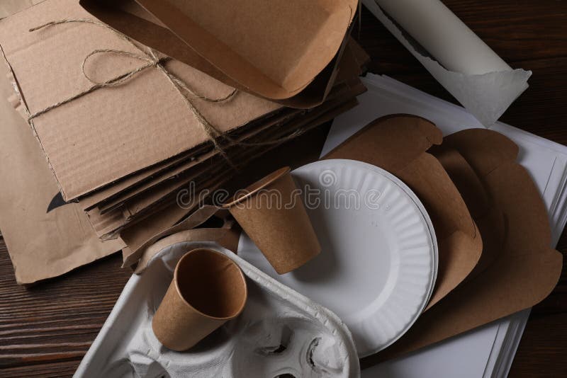 Heap of Waste Paper on Table, Top View Stock Image - Image of flat ...