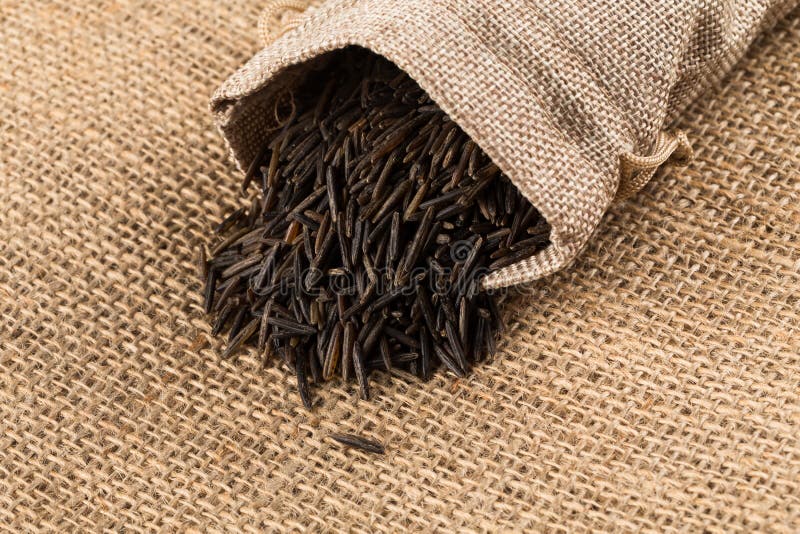 Heap of Wild Rice on White Background Stock Photo - Image of sack ...