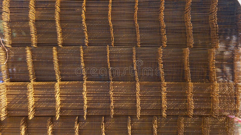 A Heap of Wire Mesh Steel Covering by Rust on the Concrete Floor in ...