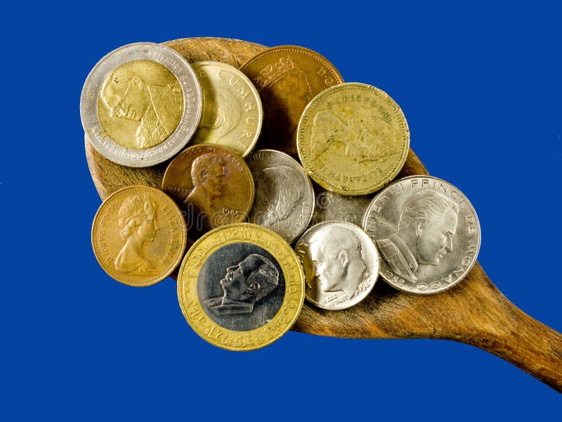 Heaping Spoonful for the World Economy, Closeup. Stock Photo - Image of ...