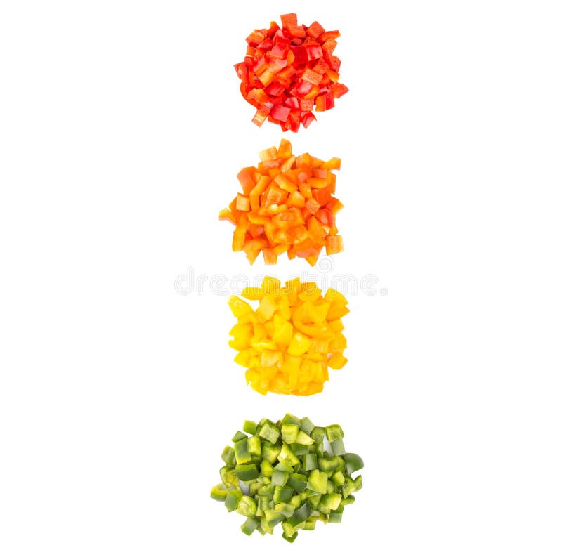 Heaps of Chopped Colorful Bell Pepper VII Stock Image - Image of ...