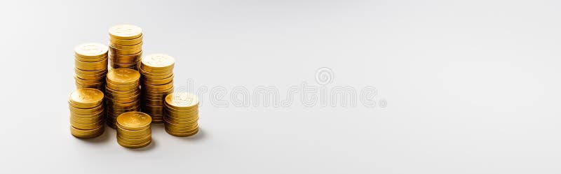 Heaps of Coins on Light Gray Background with Copy Space Stock ...