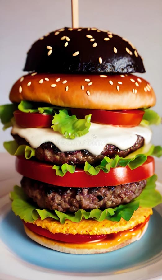 Layered Burgers Stock Illustrations – 410 Layered Burgers Stock ...