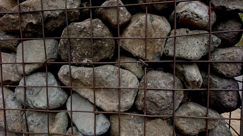 Heaps of Stone in Iron Nets Stock Image - Image of texturenn, netsnn ...