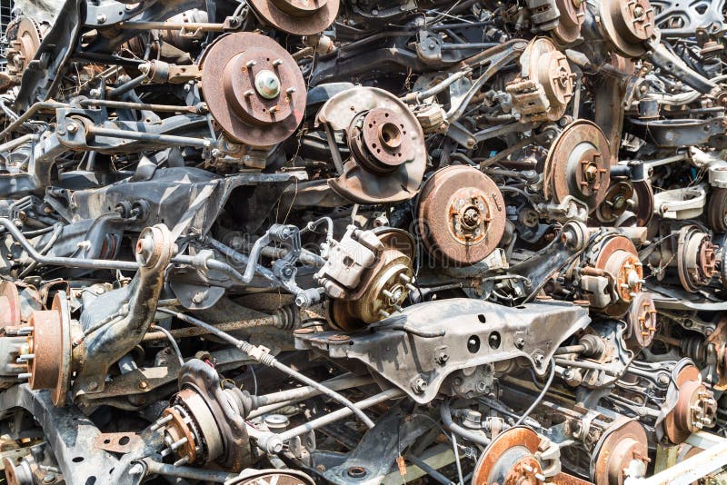 Heaps of Used Old Auto Disk and Drum Brake Parts Stock Photo - Image of ...