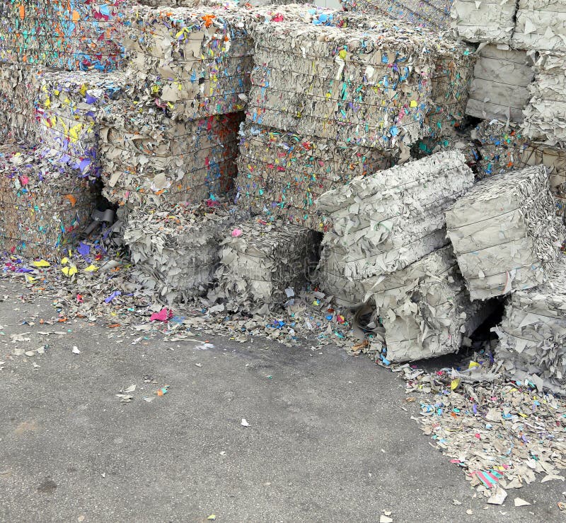 Heaps of Waste Paper in the Paper Mill for the Production of Rec Stock ...