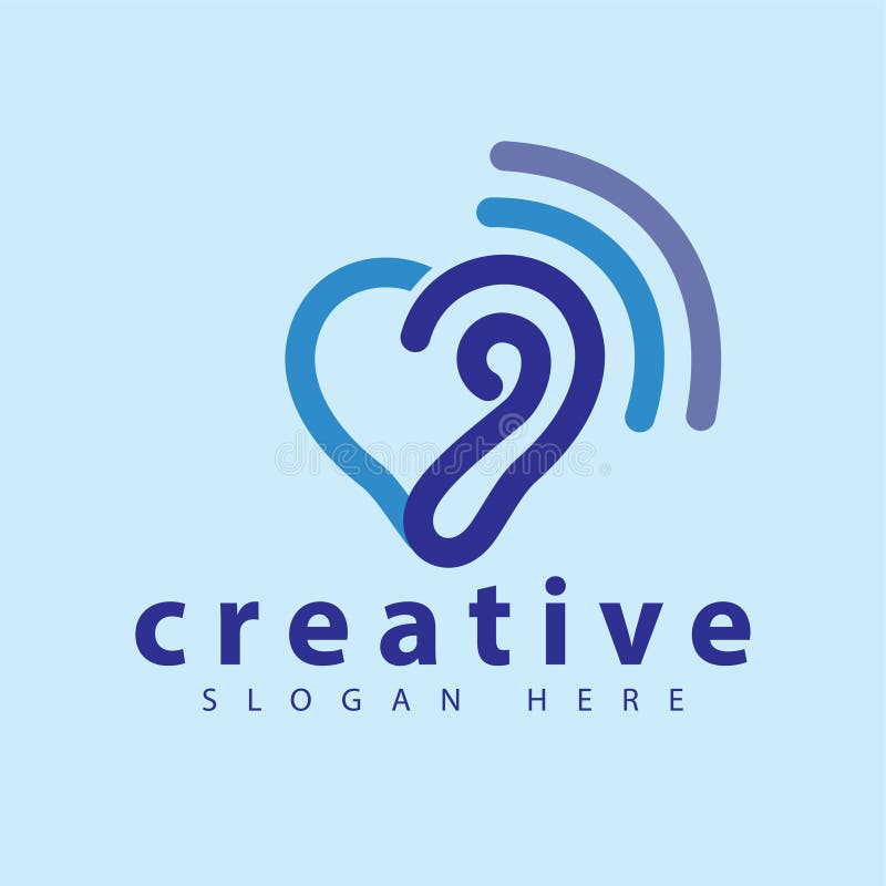 Hear Ear Love Logo Icon Vector Template Stock Vector - Illustration of ...