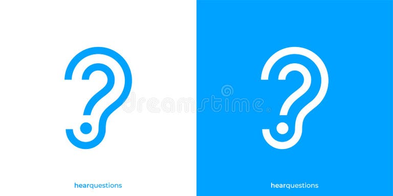 Simple Hear Questions Logo. Ear and Questions Mark Icon Graphic Stock ...