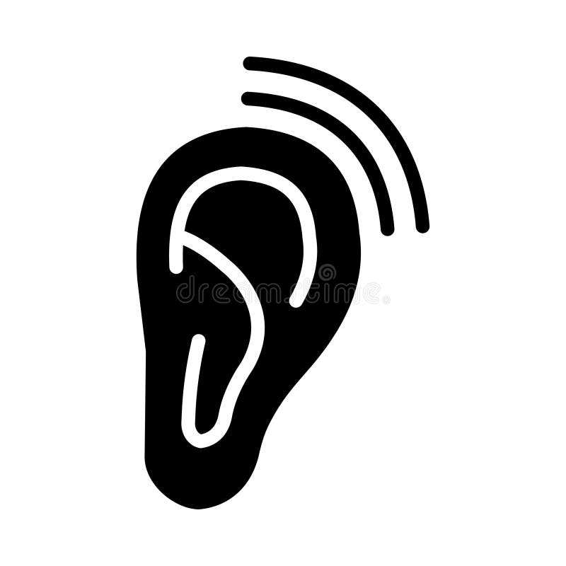 Hear Glyph Flat Vector Icon Stock Vector - Illustration of isolated ...