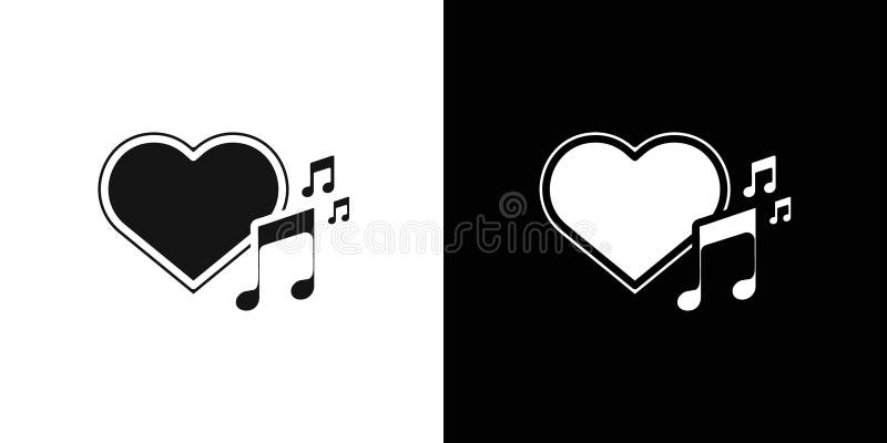 Heard Heart Note Icon Flat Vector Set Outline Stock Vector ...